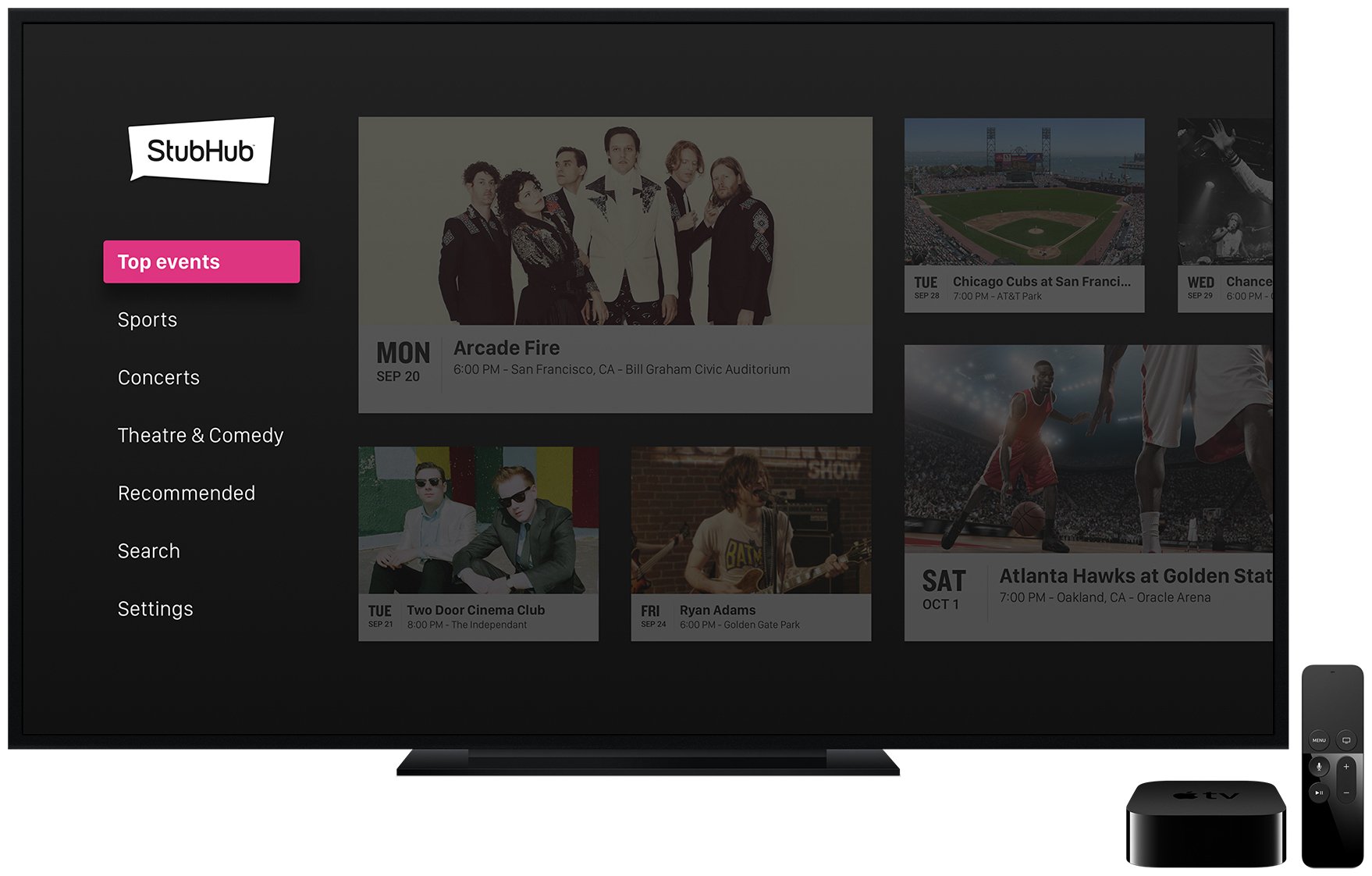 Buy Tickets Online with StubHub Apple TV App - Apple TV Hacks